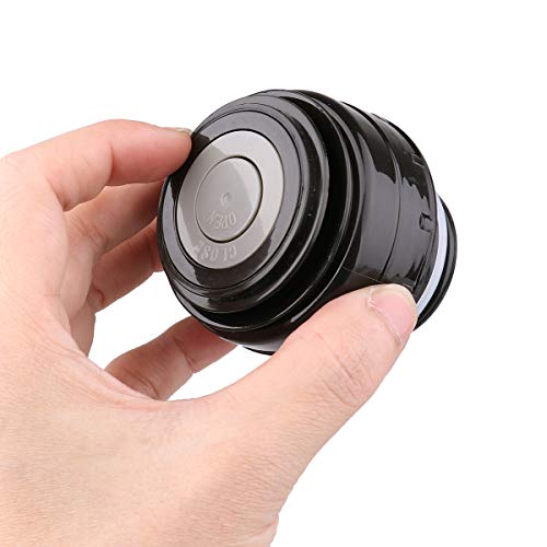 IEFIEL Food Grade PP Thermal Bottle Cup Bullet Flask Covers Vacuum Insulated Travel Mug Stopper Lid for Insulation Cup Extraoral Diameter of 5.2cm Black&Grey