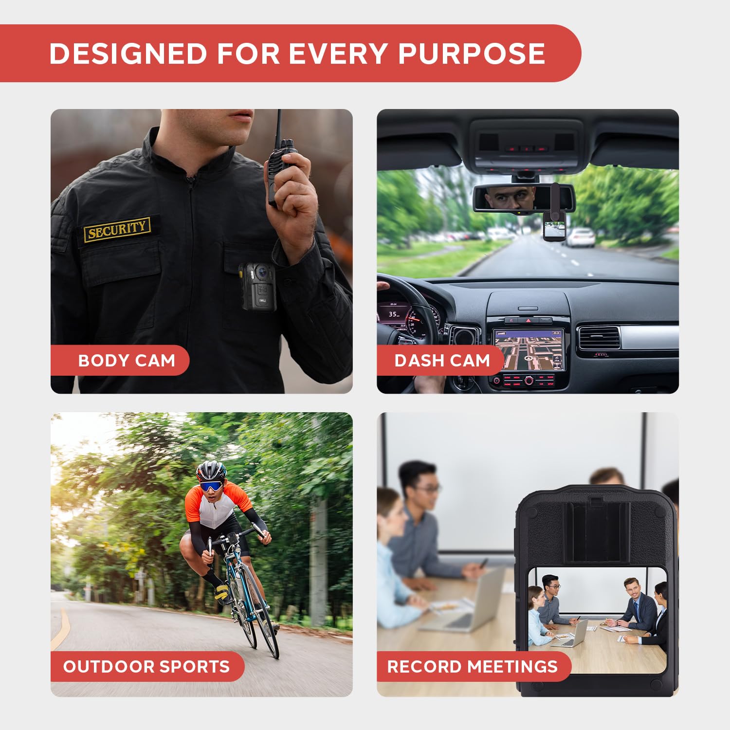 Pyle Police Security Video Compact Camera - HD 2304x1296p Rechargeable Wireless Waterproof Wearable Law Enforcement Mini Surveillance Cam, Audio Video Recording, Night Vision, Motion Detector PPBCM6