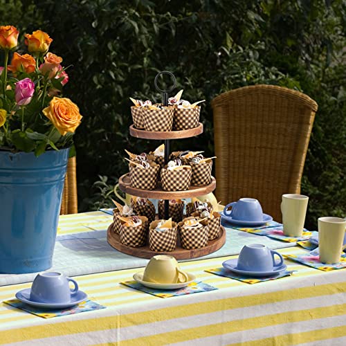 3 Tier Cupcake Stand, Wood Tiered Serving Tray Cupcake Tower, Serving Stand Display Dessert Cookie Candy Buffet Holder for Home Tea Party, Wedding, Farmhouse Decor, Tea Party Decor, Kitchen Decor