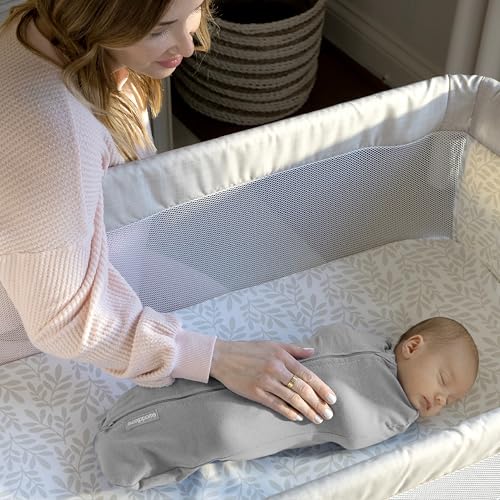 SwaddleMe by Ingenuity Compression Swaddle Pod, Two-Way Zipper for Easy Changes, Improves Sleep & Calms Startle Reflex, 0-2 Months, 2-Pack - Dino Jam