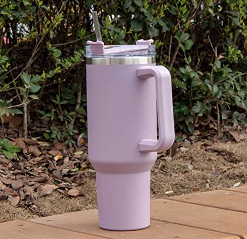 Aesthetic Adventure Quencher 40oz Stainless Steel insulated Tumbler with Handle and Straw - Lavender