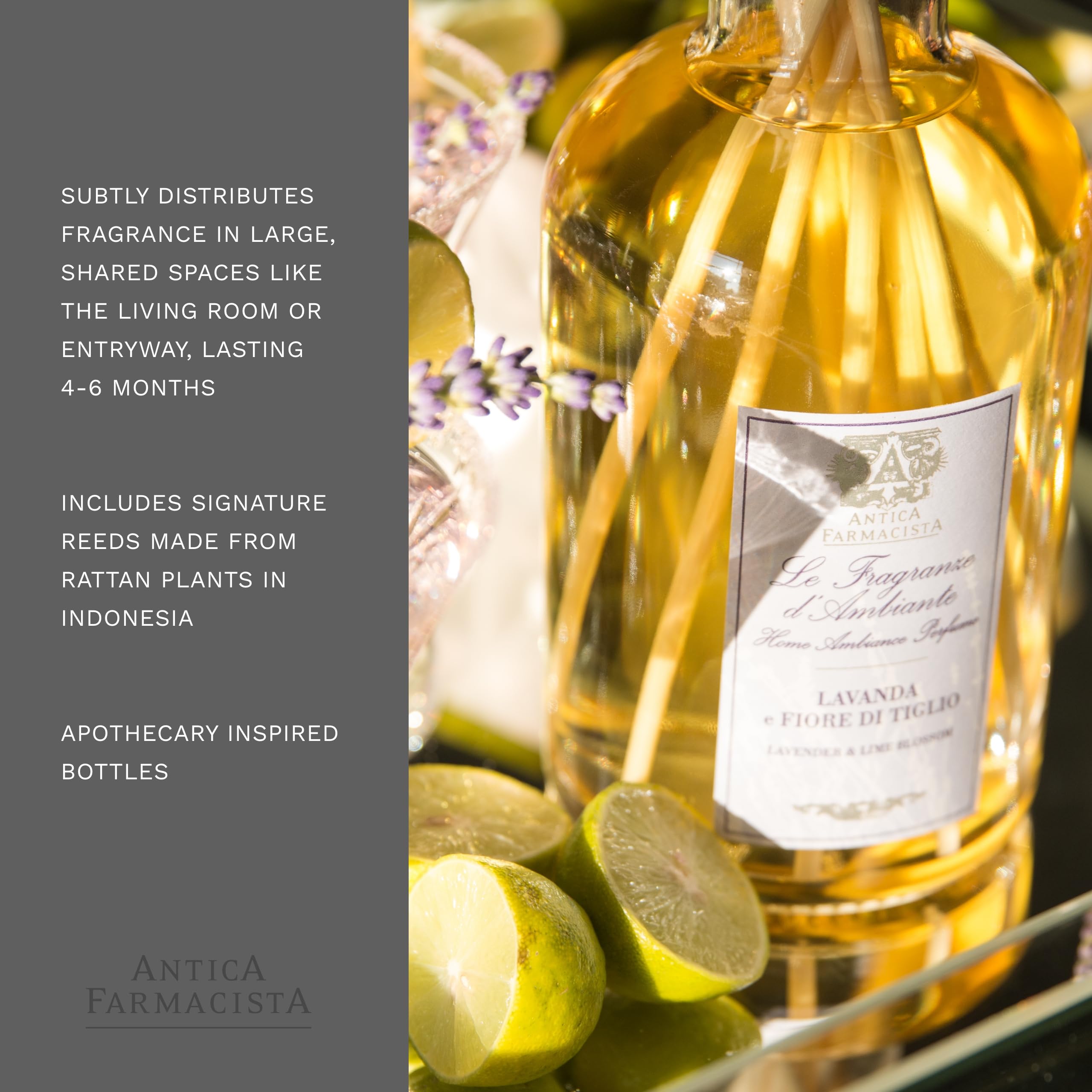 Antica Farmacista Home Ambiance Diffuser, Lavender & Lime Blossom, 8.45 Fl Oz