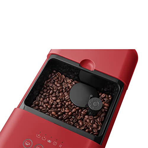 Smeg Fully Automatic Coffee Machine with Steam, Black BCC02RDMUS, Whole Bean Grinder and Titan Renew Water Tank