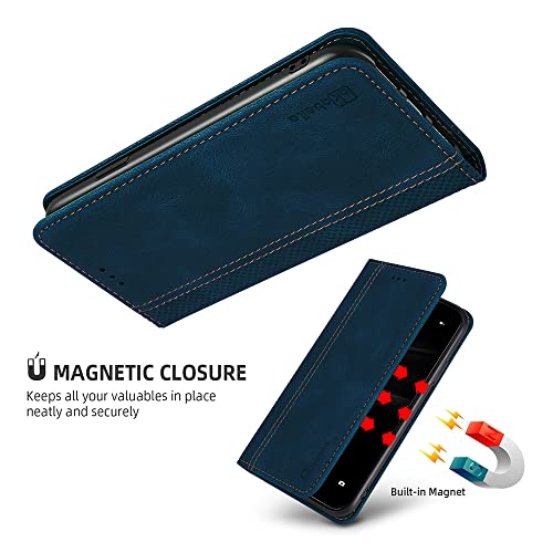 AKABEILA for Oppo Realme 7 Pro Case Luxury PU Leather Flip Case for Oppo Realme 7 Pro Flip Folio Wallet Case Cover with Card Holder Magnetic Closure Kickstand Shockproof 6.4" Blue
