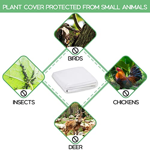 AJumpoo Plant Covers Freeze Protection, Winter Cold Weather Frost Blankets Shrub Jacket with Drawstring Reusable Frost Cloth for Outdoor Plants Fruit Tree Potted -2 Pack