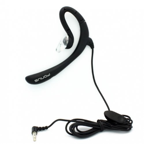 Behind-The-Ear WIRED Hands-free Headset MONO Headphone 3.5mm Single Earphone w Boom Mic for iPad, iPhone 6S 6 Plus 5S 4S - Samsung Galaxy S8 S8+ S6 S7 Edge S5 Note 5 4 3 - LG G5 G6 V20 - Google Pixel
