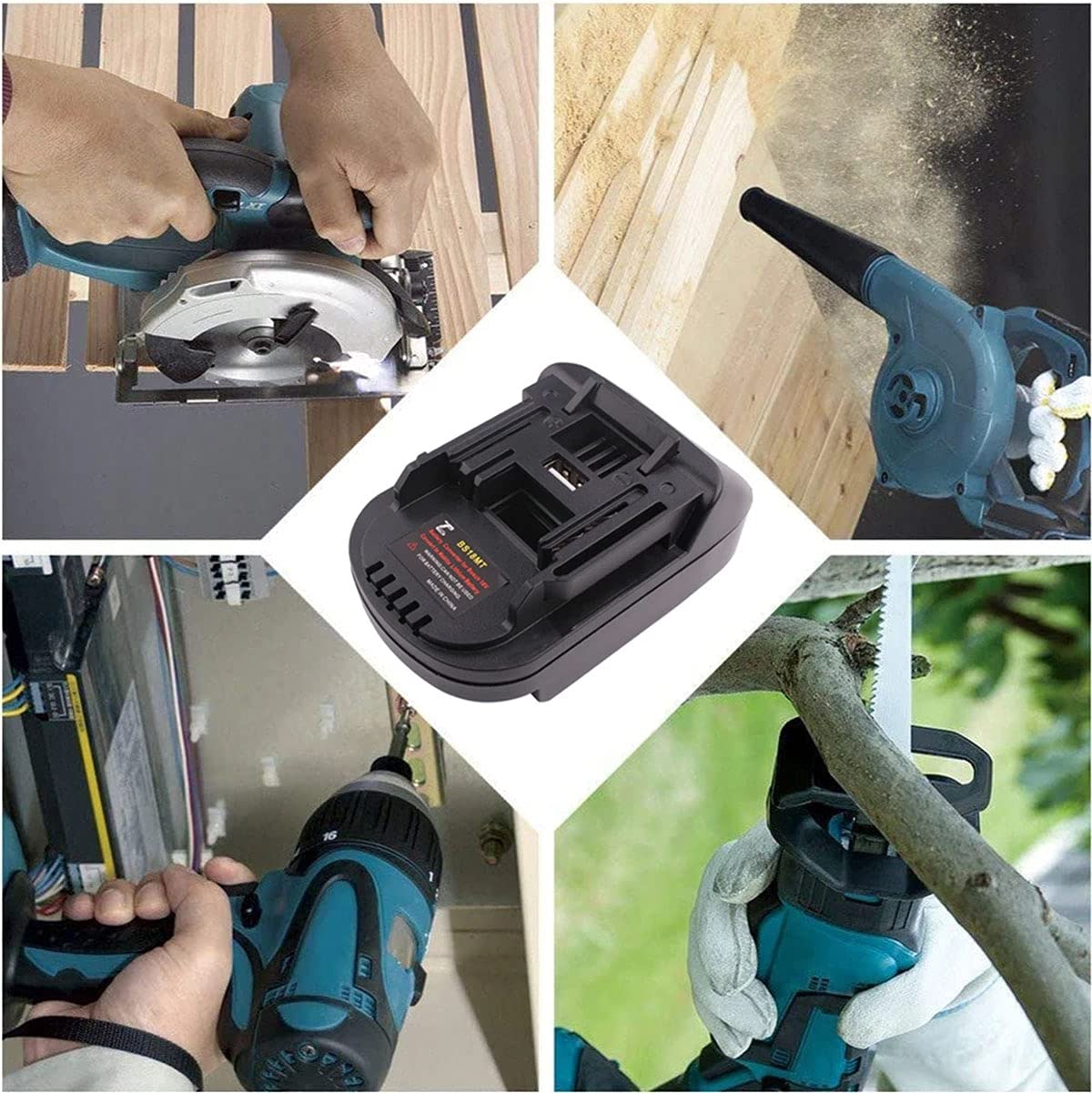 BS18MT Battery Adapter,BS18MT Battery Converter for Bosch 18V to for Makita Power Tool with 5V 2.1A USB Charge for Makita Battery Holder Mount 18V BL1820/30 Tools