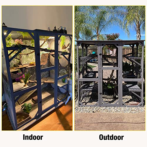 Aivituvin Iguana cage Chameleon Habitat Reptiles Cage for Bearded Dragon Lizard Squirrel Sugar Gliders Extra Large