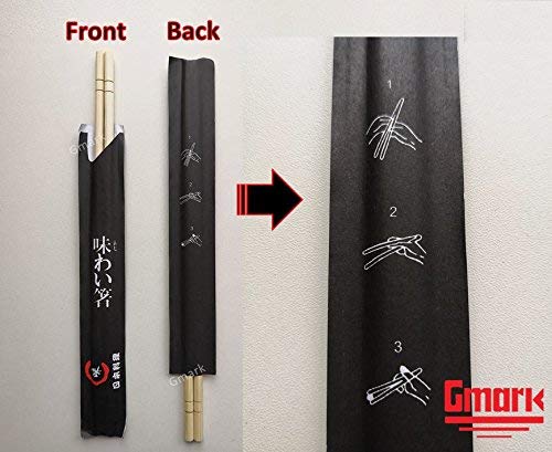 Disposable Chopsticks Pack of 40 Pair, 9" Japanese Style Sleeved Sushi Chopsticks by Gmark GM1038A