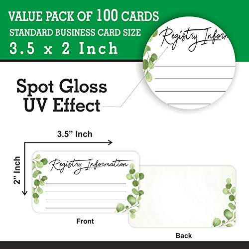 PARTH iMPEX Registry Information Cards - (Pack of 100) 3.5" x 2" Invitation Insert for Bridal Wedding Baby Shower