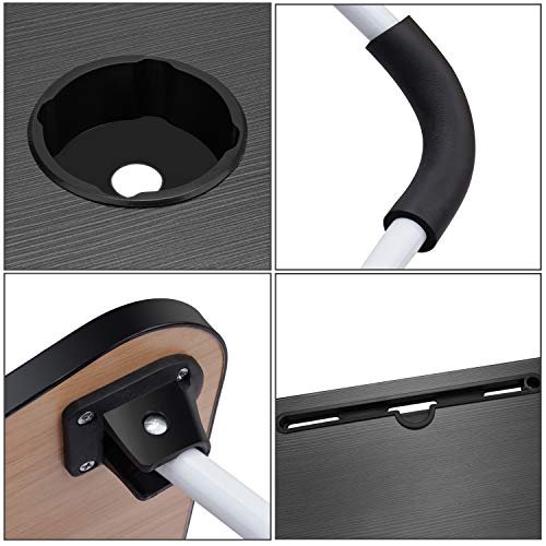 Hossejoy Foldable Laptop Table, Breakfast Serving Bed Tray, Lap Desk with Foldable Leg & Tablet Phone Groove & Cup Slot for Reading Writing Eating on Bed Couch Sofa Floor (Black)