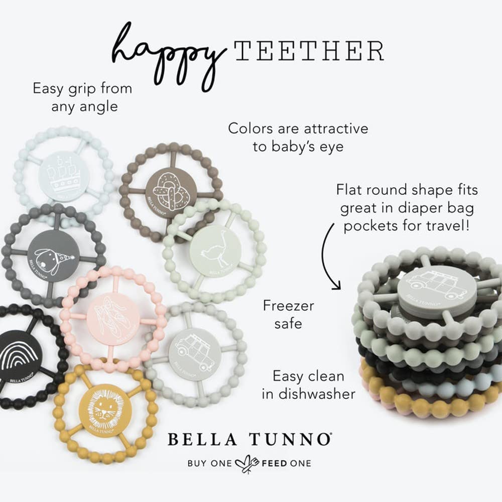 Bella Tunno Happy Teether for Girls– Soft & Easy Grip Baby Girl Teether Toy, Silicone Teether Ring to Help Soothe Gums, Non-Toxic and BPA Free, Who Runs the World