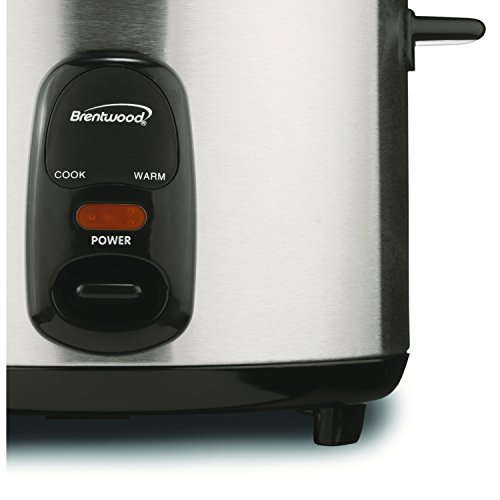 Brentwood Rice Cooker, 10-Cup, Stainless Steel