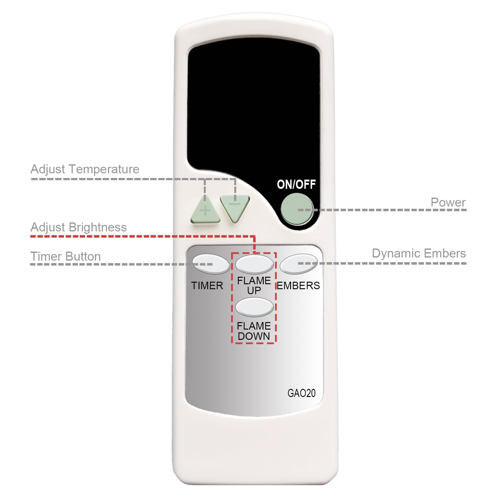 XINJISHIMIN Replacement Remote Control for Signature by Ashley Electric Fireplace EF30-23B EF16-23 EF30-30A W100-101
