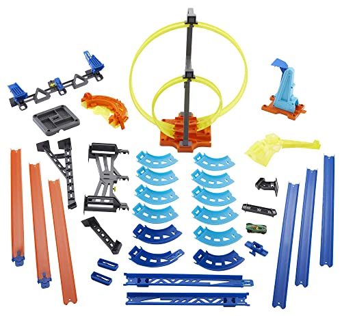 Hot Wheels Track Builder Track Set Vertical Launch Kit, 50-in Tall, 36 Component Parts & 1:64 Scale Toy Car [Amazon Exclusive]