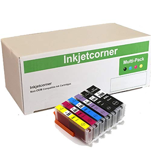 Inkjetcorner Compatible Ink Cartridge Replacement for PGI-280XXL CLI-281XXL PGI 280 XXL CLI 281 XXL for use with TS8320 TS8322 TS8222 TS9120 TS8120 TS8220 (6-Pack)