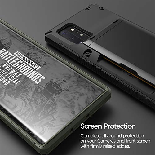 VRS DESIGN Damda Glide Pro for Galaxy Note 10 Plus, with [4 Cards] [Semi-Auto] Premium Sturdy Credit Card Slot Wallet for Samsung Galaxy Note 10 Plus 5G Case 6.8 inch(2019) Black