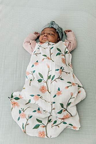 Red Rover Cotton Muslin Sleep Bag –100% Cotton - Machine Washable – 0-24 Months - Lightweight, Breathable – Boys & Girls (X-Large, Peach Blossom)
