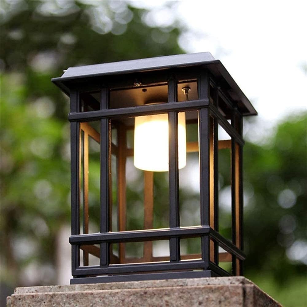 KLFJFD Solar Lights Outdoor,Modern LED Post Lantern Rainproof Lawn Landscape Garden Lamp Home Waterproof IP55 Door Post Light