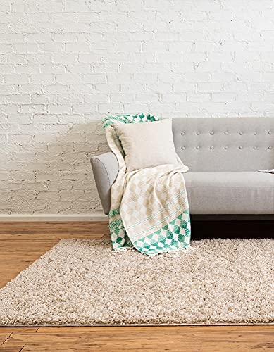 Rugs.com Everyday Shag Rug – Taupe Shag Rug Perfect for Bedrooms,Dining Rooms,Living Rooms and More,Beige,7'x10'