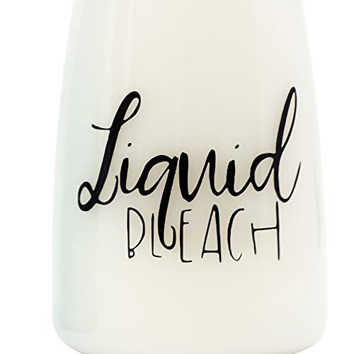 AMP Premier Products Decorative Laundry Detergent Dispenser Bottle - for Laundry Liquid Bleach, Soap, Fabric Softener - Light, Shatterproof Containers, Easy Pour Function - Laundry Room Organization