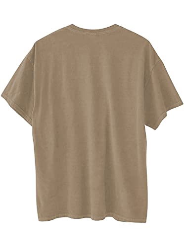 Avanova Women's Skull Graphic Print Oversized Tee Short Sleeve Casual Summer Loose T Shirt A Khaki Medium