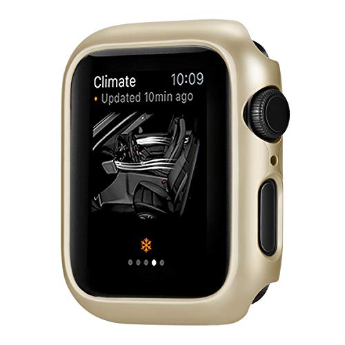 Leotop Compatible with Apple Watch Series 6 5 4 SE Case 44mm 40mm, Super Thin Bumper Protector PC Hard Cover Lightweight Slim Shockproof Accessories Matte Frame Compatible iWatch (Gold, 40mm)