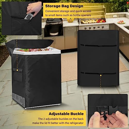 AKEfit Chest Freezer Cover Deep Freezer Covers For Outside 5.0 Cubic Feet Freezer Waterproof Top 3 Sides Zipper Can Be Opened (27 "L x 22 "W x 33 "H)Black