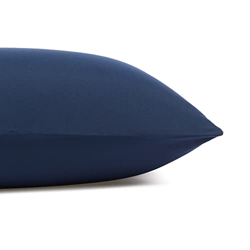 Amazon Basics Lightweight Super Soft Easy Care Microfiber 4-Piece Bed Sheet Set with 14-Inch Deep Pockets, Full, Navy Blue, Solid