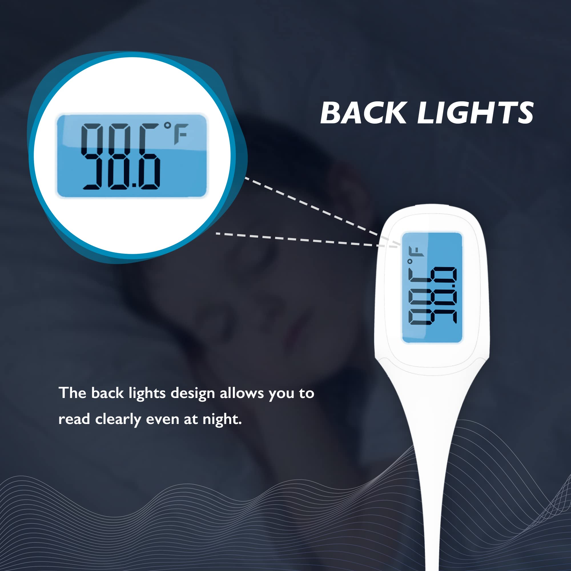 JASUN Thermometer for Adults Digital Oral Thermometer Fast Reading Rectal Armpit Thermometer for Baby and Adults with Fever Indicator Memory Recall Fathers Gifts
