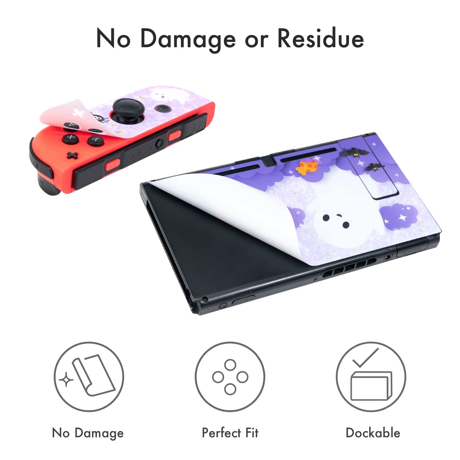 BelugaDesign Wave Switch Skin | Cool Sticker Wrap Vinyl Decal | Painting Japanese Water Ocean Cute | Compatible with Nintendo Switch (Switch Standard, Gray)