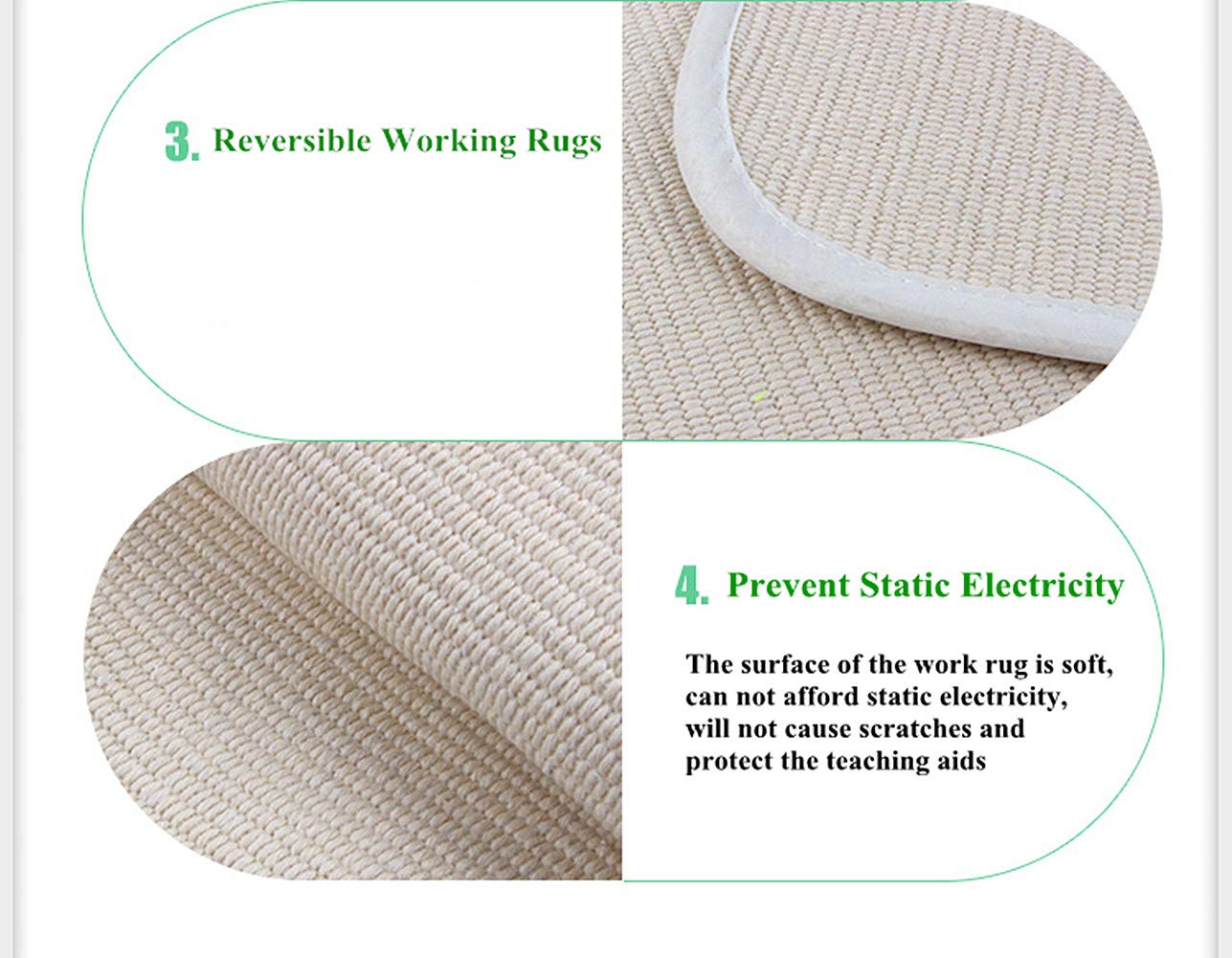UKELER Montessori Mat for Nursery Preschool Kindergarten Soft Baby Play Mat Cotton Working Rug for Toddlers Babies Children, 27.5''×43.3'', Off-White