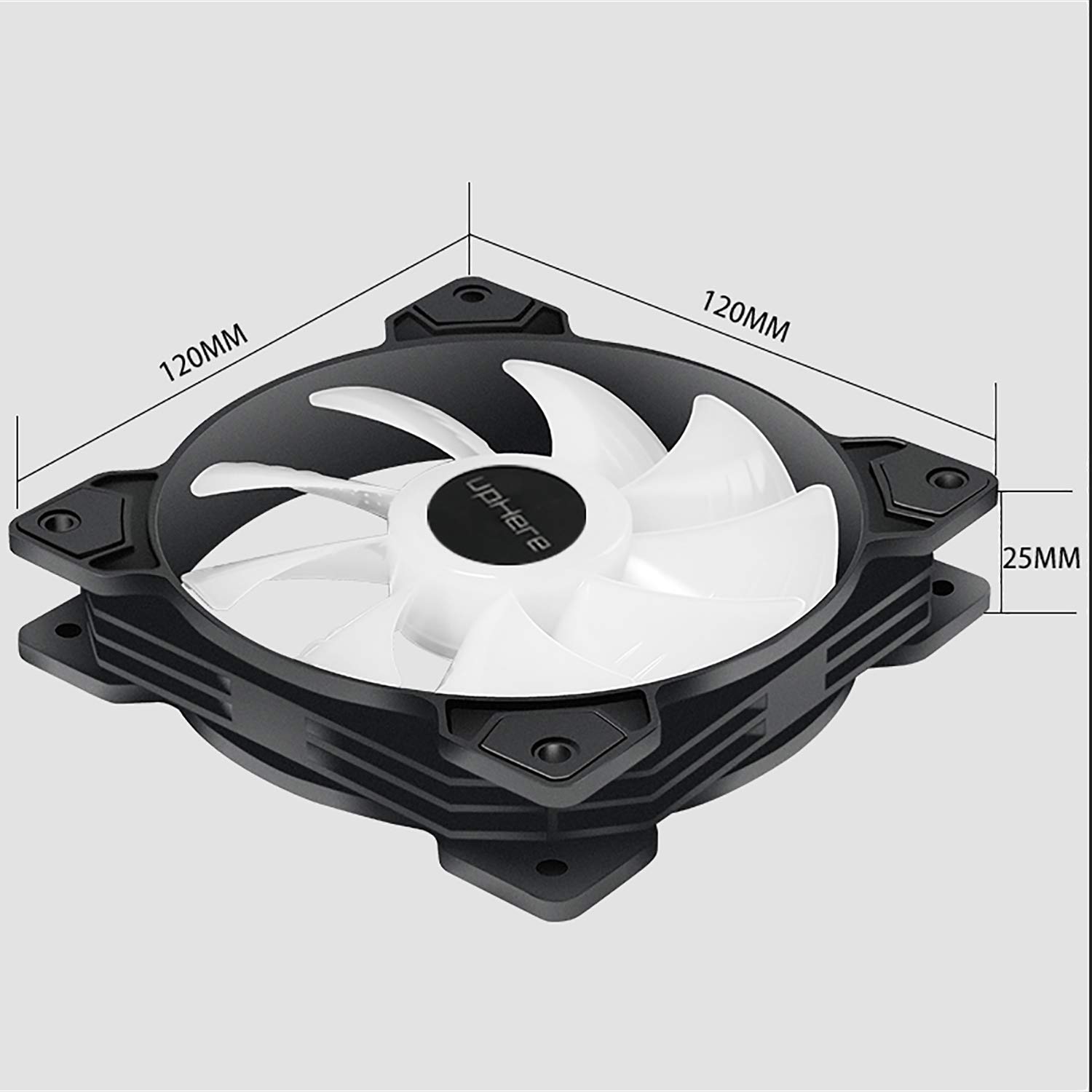 upHere 120mm PWM 4-Pin High Airflow Long Life Case Fan for PC Cases, CPU Coolers, and Radiators 3-Pack,SR12-BW4-3-US