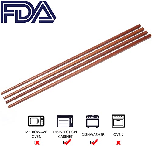 Donxote Wooden Noodles Kitchen Cooking Frying Chopsticks 16.5 Inches Brown Extra Long Set of 2 Pairs