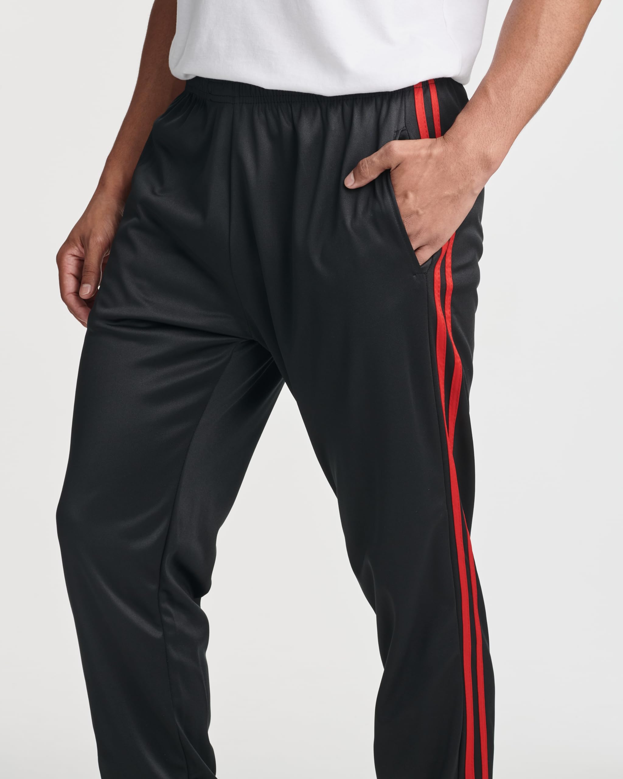 3 Pack: Mens Sweatpants Joggers Sweat Track Pants Warm Soft Active Athletic Workout Gym Apparel Training Fleece Lined Tapered Tricot Sports Running Casual Pockets Cuffed Jogging -Set 2,M