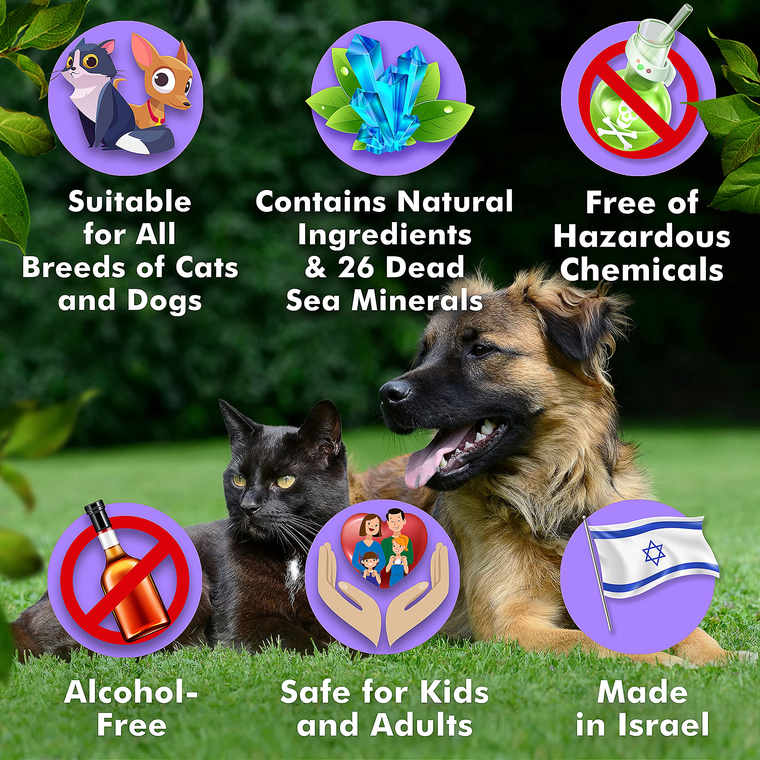 Arava Natural Tear and Stain Remover for Dogs and Cats - Effective Solution with 26 Dead Sea Minerals, Removes and Prevents Eye and Saliva Stains