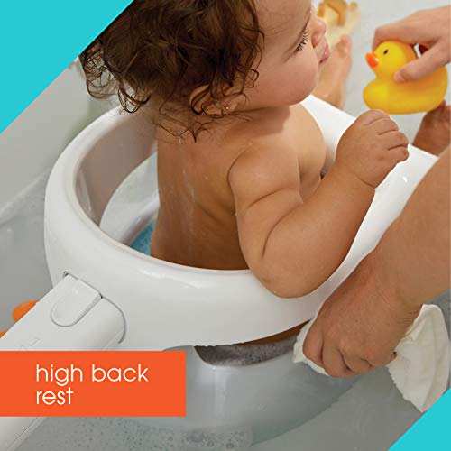 Summer Infant My Bath Seat Soft Support (Aqua ) – Contoured Bath Seat for Children Transitioning to the Adult Bathtub – Features Drain Holes, Sure & Secure Suction Cups, and Spacious Open-Side Design