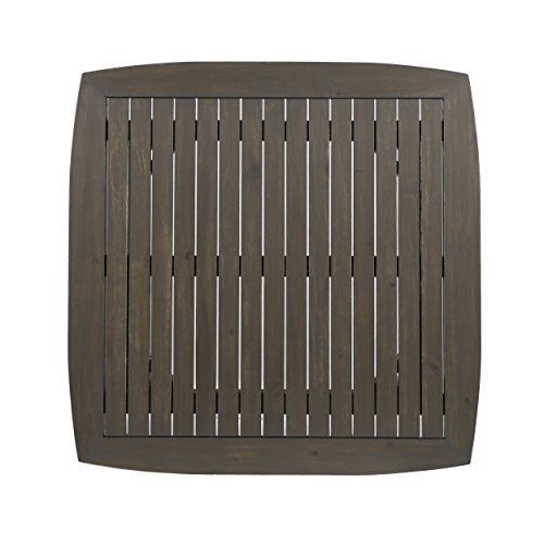 Great Deal Furniture Caleb Indoor Square Acacia Wood Dining Table, Gray