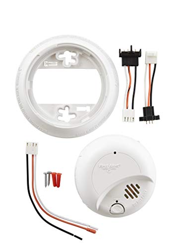 FIRST ALERT BRK 9120LBL Hardwired Smoke Detector with Adapter Plugs for Easy Replacement , White