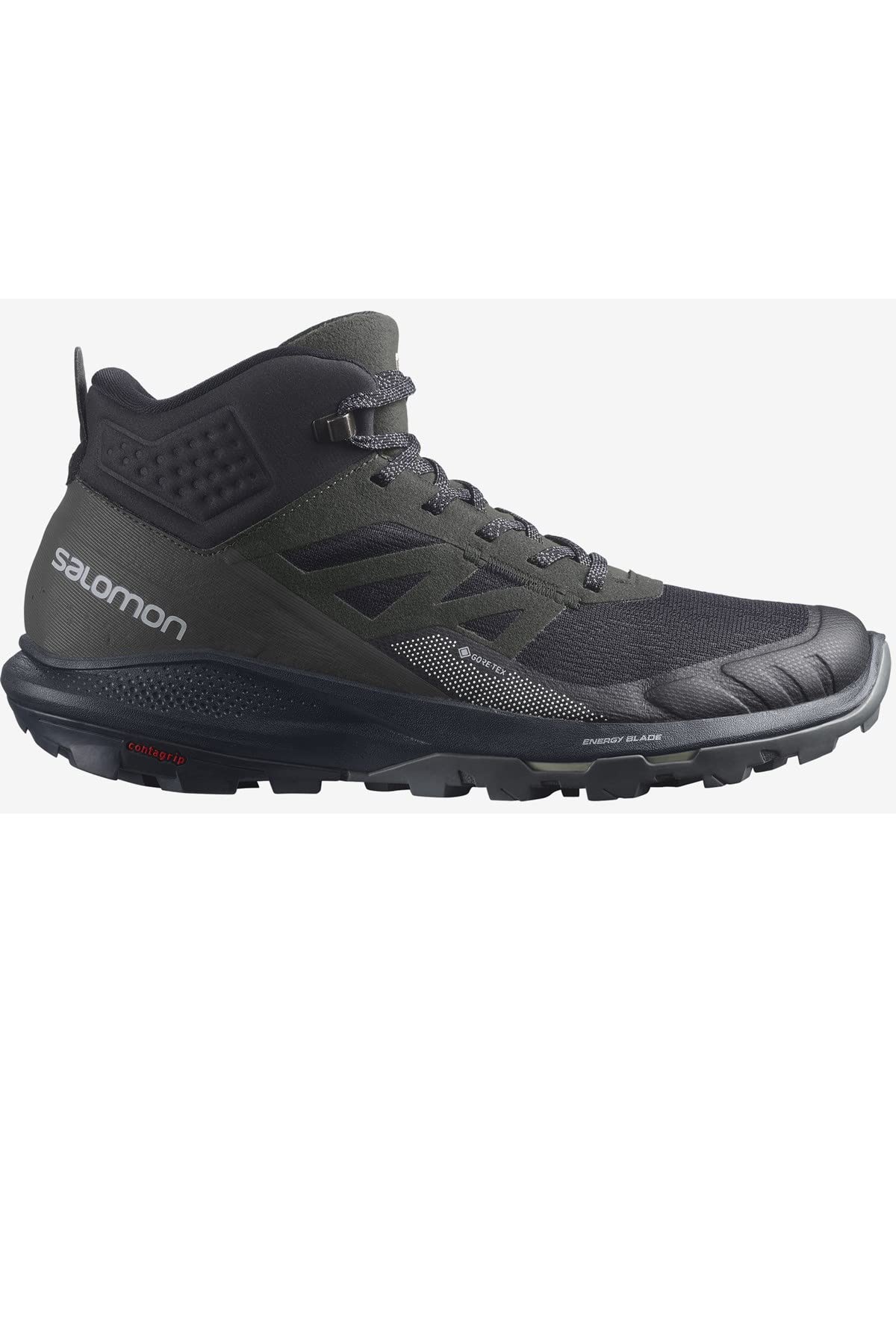 Salomon Men's OUTPULSE Mid Gore-Tex Hiking Boots for Men, Black/Ebony/Vanilla Ice, 11