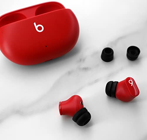 6 Pairs Double Flange Compatible with Beats Studio Buds/Fit Pro Ear Tips, S/M/L Replacement Noise Isolation Silicone Eartips Earbuds Fit in Case for Beat Studio Buds - 2 Flange Black
