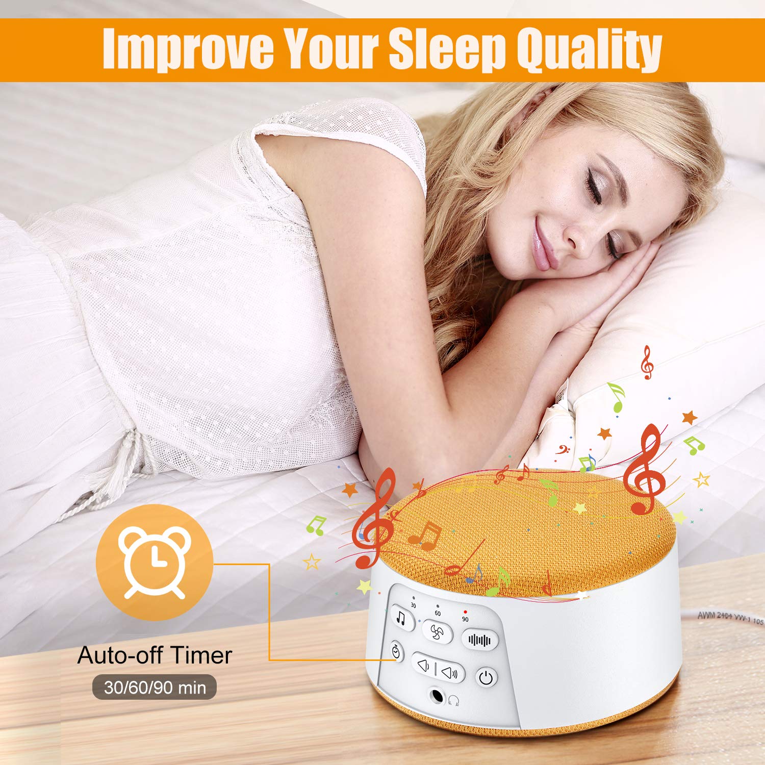 UNEGROUP White Noise Machine, 29 HiFi Soothing Nature Sounds, Timer, Volume Control, Sleep Sound Therapy for Baby & Adults