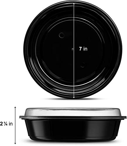 Ez Prepa 15 Pack Plastic Meal Prep Containers - 22 oz Round Food Storage Containers with Snap-On Lids – BPA-Free Reusable Lunch Containers are Freezer, Microwave and Top-Shelf Dishwasher Safe
