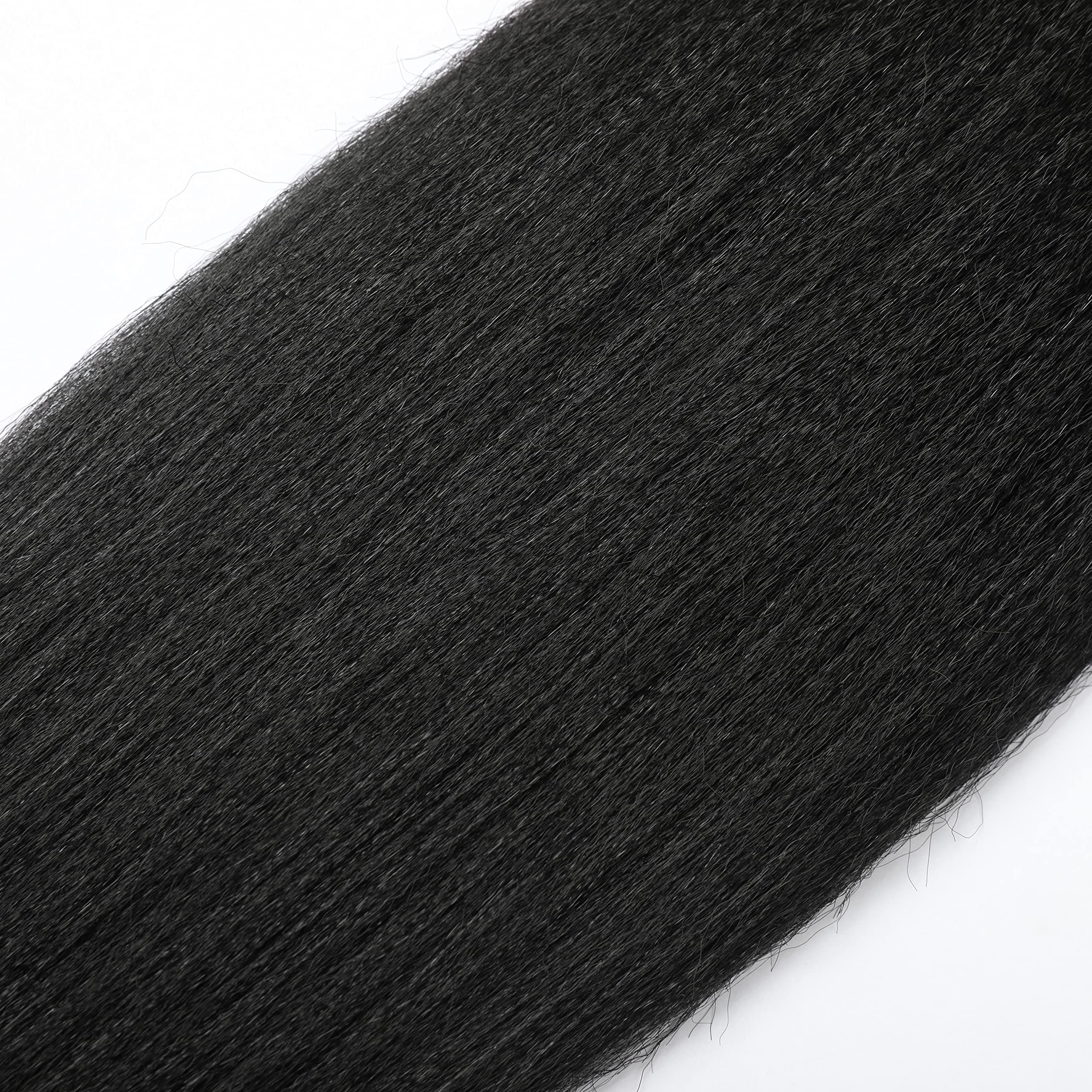 Pre Stretched Braiding Hair Natural Black - 20''8 Packs Braid Crochet Hair Hot Water Setting Professional Soft Yaki Texture (20inch,#1B)