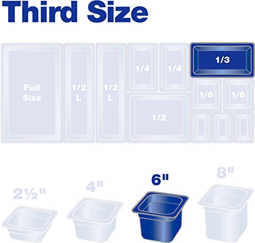 Carlisle FoodService Products Plastic Food Pan 1/3 Size 4 Inches Deep Clear