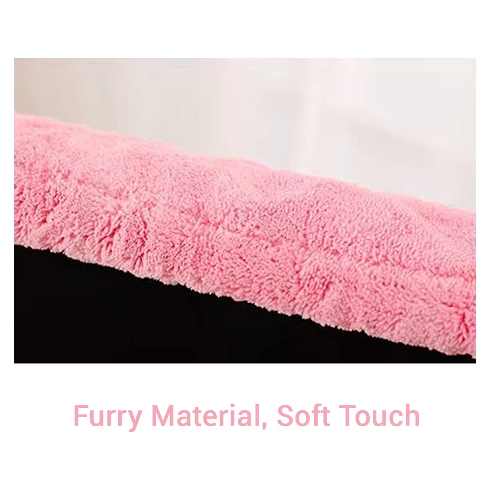 LINXTAR 20''-29'' Computer Monitor Cover with Cat Ear Design Furry Kawaii Pink Monitor Dust Cover Elastic Dustproof Christmas Gift for PC Tablet TV
