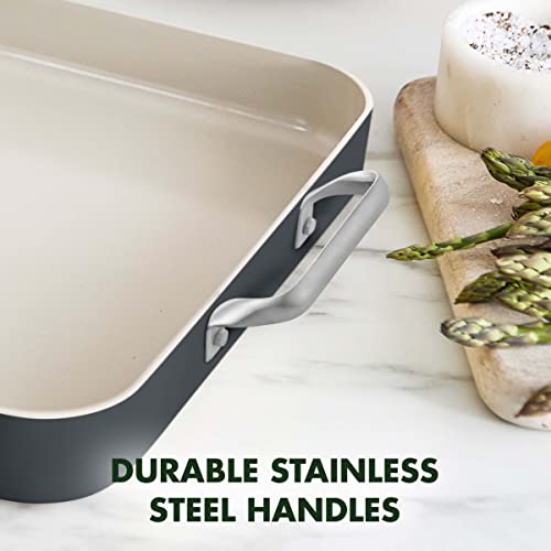 GreenPan Rio Healthy Ceramic Nonstick, 18" x 11" Double Burner Griddle Pan, PFAS-Free, Dishwasher Safe, Oven & Broiler Safe, Black