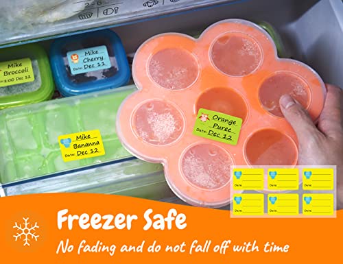 Baby Daycare Labels, Removable Write-On Date Labels for OXO Tot Baby Blocks Food Storage Containers, Trays, Jars, Freezer & Dishwasher Friendly, for Infants & Babies