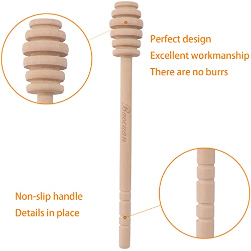 Baocuan 5 Pcs 6.3 Inch Honey Dipper Sticks,Mini Wooden Honeycomb Stick-Honey Stirrer Stick for Honey Jar Dispense Drizzle Honey and Wedding Party Gift