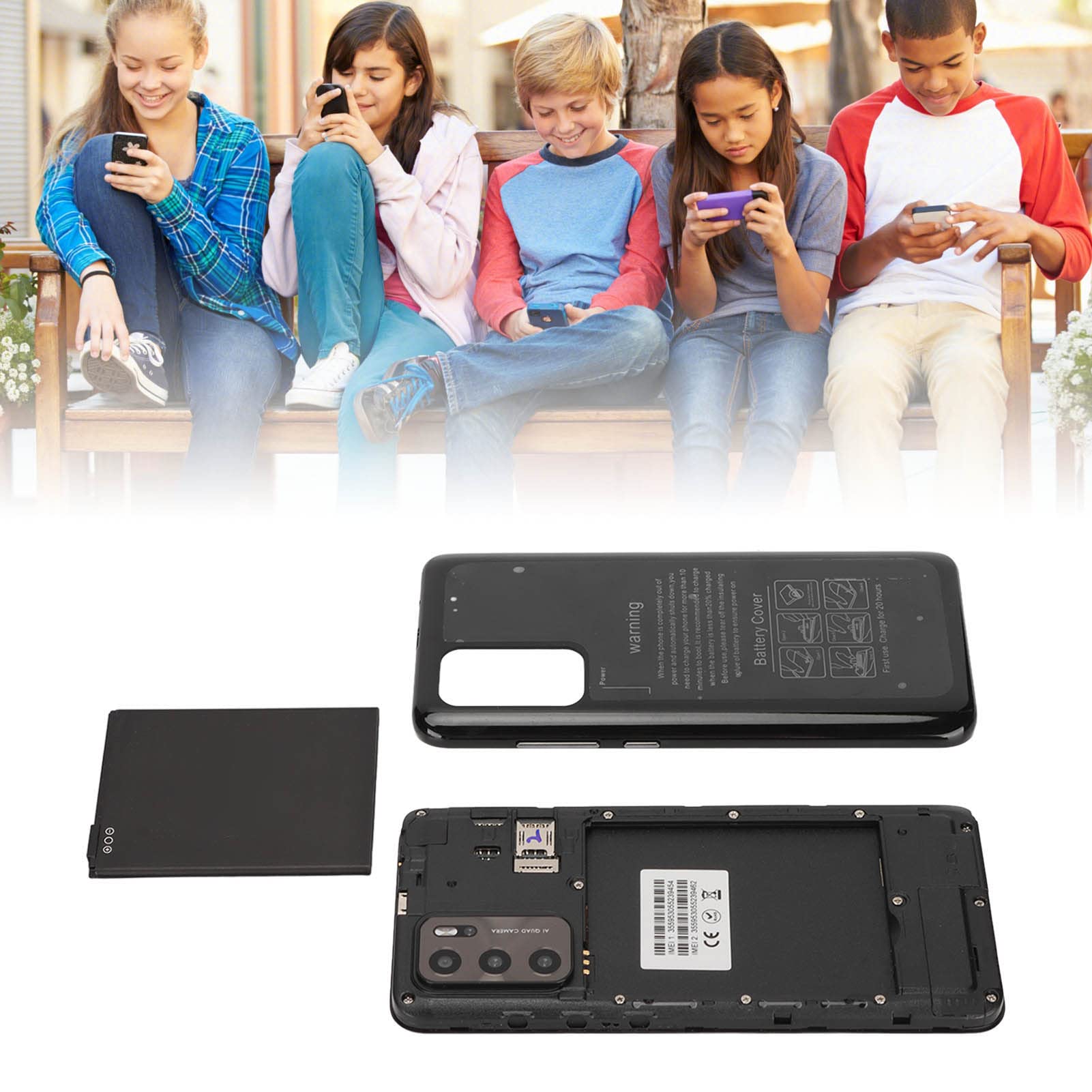 4.5 Inch Smartphone, HD Camera Ultrathin ROM 4GB Smartphone with Date Cable for Daily Use (Black)